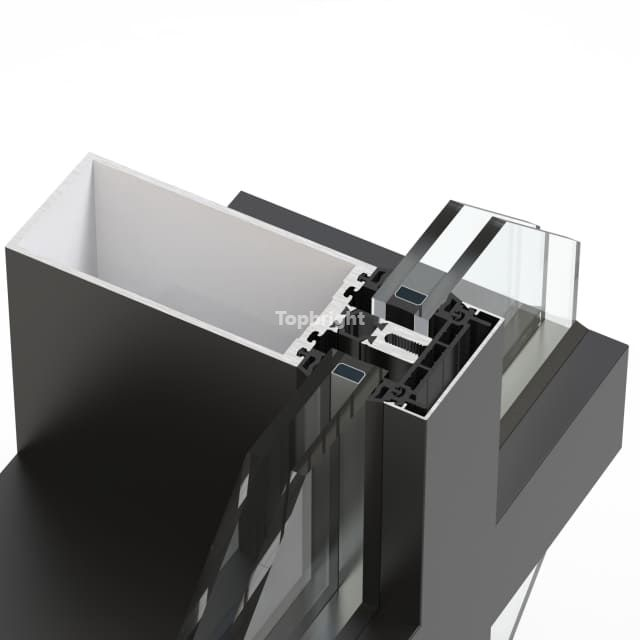 Face Width 65mm Thermal Break Mullion/transom Curtain Wall System TB 65FCW