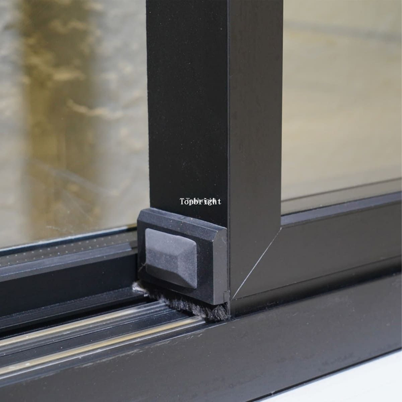 Two-Track Slim Frame Sliding Door with Glass Railing - TOPBRIGHT