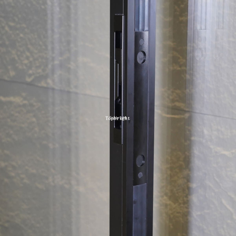Two-Track Slim Frame Sliding Door with Glass Railing - TOPBRIGHT